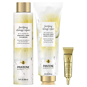 Pantene Sulfate Free Shampoo & Conditioner Set with Castor Oil+ Hair Mask Treatment, Nutrient Blends Fortifying Damage Repair