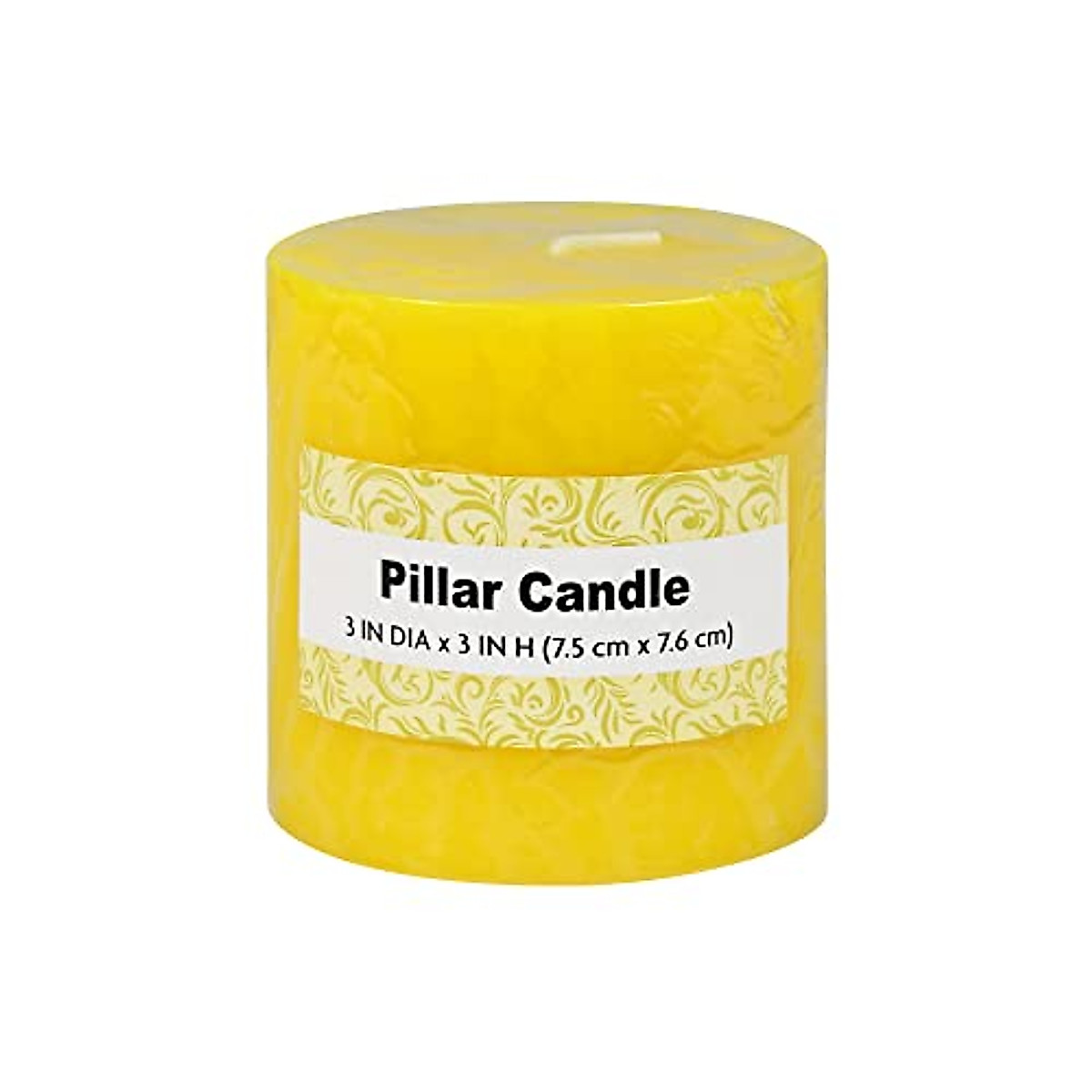 Zest Candle Pillar Candle, 3 by 3-Inch, Yellow