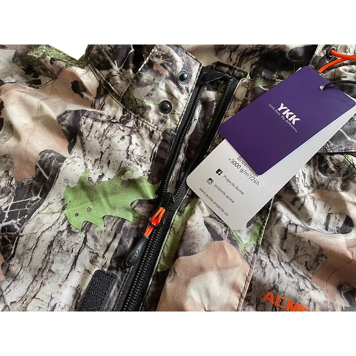 Acme Projects Men's Rain Suit (Jacket + Pants), 100% Waterproof, Breathable, Taped Seam, 10000mm/3000gm, YKK Zipper (as1, alpha, l, regular, regular, Camouflage)