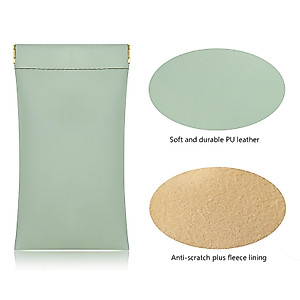 QSCFKL 4Pcs Squeeze Top Glasses Case, Glasses Cases Soft, Portable Sunglass Case Soft Leather Eyeglass Case for Women Men Kid