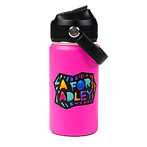 A FOR ADLEY Merch Official Product Adley's Super Cold and Colorful Neon Rainbow Water Bottles For Fun, School, Travel or Anytime You Would Want a Cold Drink (Neon Pink)