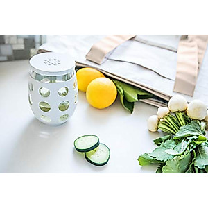 Lifefactory Wine Glass with Wine Covers and Protective Silicone Sleeve, 4 Count (Pack of 1), Carbon, Dusty Purple, Aqua Teal, Stone Gray