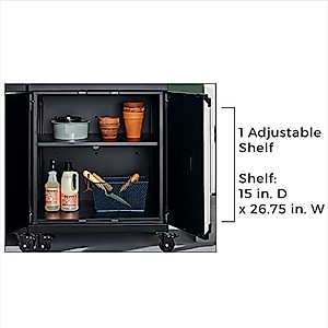 ClosetMaid ProGarage Garage Storage Base Cabinets & Workbench Top 3-Piece Set, Custom, Durable, Adjustable, Steel Construction, Black