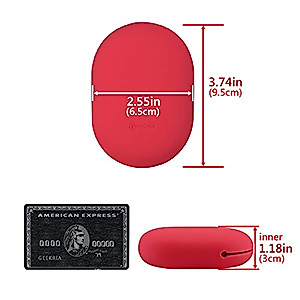Geekria Earbuds Silicone Case Compatible with JVC HAEB75B, HAEB75A, HAEBR80A, HAEBR80R, HAEBR80S, Bose QC20 Earbud Protection Squeeze Pouch/Pocket Soft Earphone Storage Bag (Red, Size M, 2Packs)