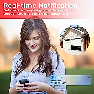 WiFi Smart Garage Door Opener Remote, WiFi Garage Door Controller, tolviviov Smart Garage Door Controller, Work with Alexa, Google Home,Siri,Smart Life APP, Remote Control, No Hub Needed