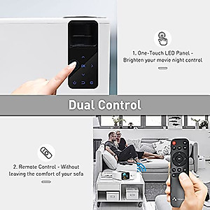 Projector Native 1080P with WiFi for Outdoor Movie, ASAKUKI 350 ANSI Mini Portable Proyector, Indoor Home Theater Video Gaming Projector, Compatible with 120'' Screen TV Stick/Phone/iPhone/Laptop/PS5