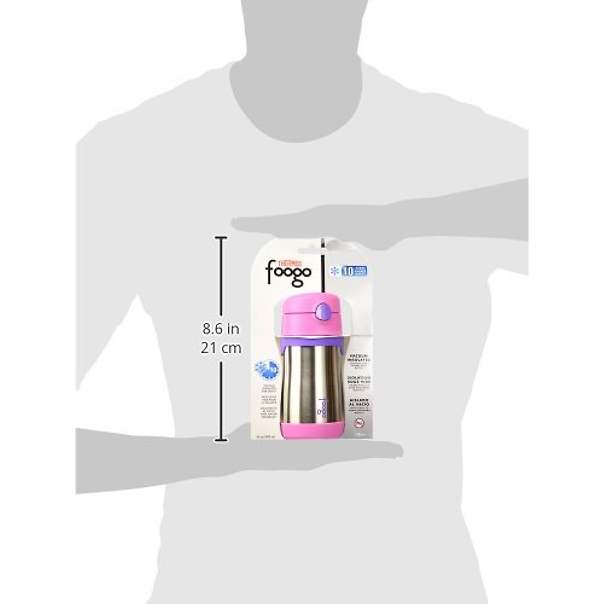 THERMOS Foogo Vacuum Insulated Stainless Steel, Pink/Purple, 10 Oz