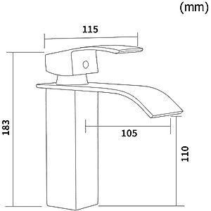 KLRTHFGX Waterfall Faucet, Washbasin Single Lever Mixer Tap, Waterfall Tap, Bath Mixer tap, Single Lever Mixer tap, tap for Bathroom, for Kitchen, Bathroom, Washbasin Mixer Tap Hot and Cold