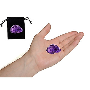 Deep Amethyst Raw Crystals, Large 1.25-2.0" Healing Crystals Natural Rough Stones Crystal for Tumbling, Cabbing, Fountain Rocks, Decoration, Polishing, Wire Wrapping, Wicca & Reiki