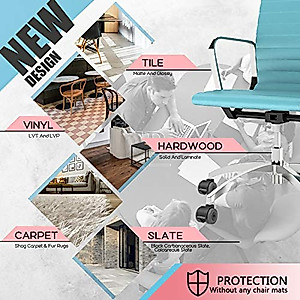 Office Chair Caster Wheels by ATOMDOC, 2" Newly Revolutionary Quadruple Ball Bearing Design,Heavy Duty & Safe Protection for All Floors Including Hardwood, Set of 5