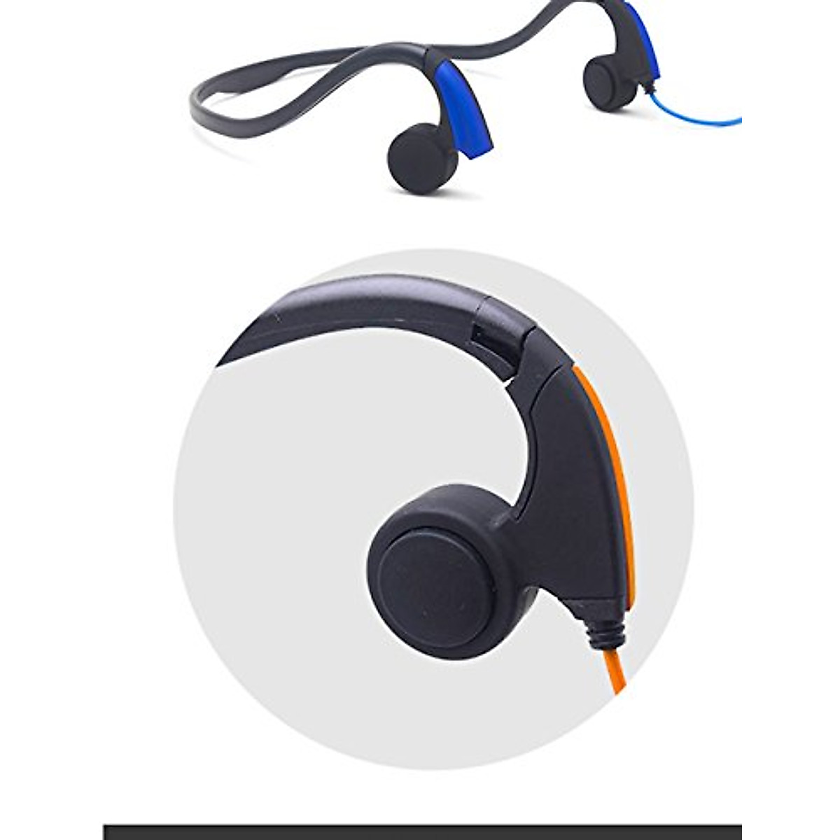 GZCRDZ Bone Conduction Headphones with Microphone Stereo Open-Ear Sport Headphone with Noise Reduction Microphone (Orange)