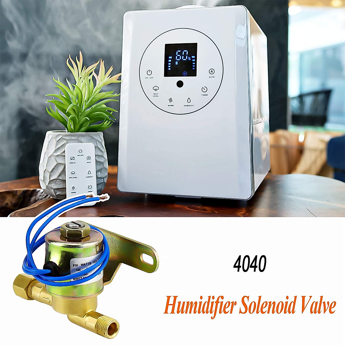 Funmit Humidifier Water Solenoid Valve 4040 Replacement for A.prilaire 220 224 400 500 600 700 Compared to Part # B2015-S85, B2017-S85 | 24 Volts | 2.3 Watts | 60 HZ | Blue