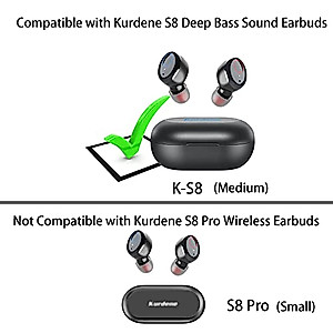 LEFXMOPHY Case Cover Replacement for Kurdene S8 Wireless Earbuds, Black Silicone Protective Skin Sleeve (Not for S8 Pro)