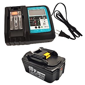 QCZRED 18 Volt 5000mAh BL1850B Battery and DC18RC Charger Replacement for Makita 18V LXT Battery Lithium ion BL1815 BL1830 BL1850 BL1840 BL1850B BL1845 BL1820 BL1860B
