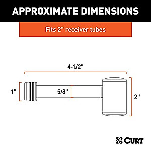 CURT 23502 Right-Angle Stainless Steel Trailer Hitch Lock, 5/8-Inch Pin Diameter, Fits 2-Inch Receiver