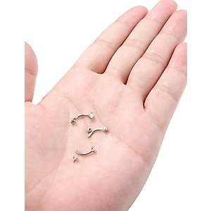 Jenxnjsjo Eyebrow Rook 16g 6/8/10mm Piercing Jewelry Ring for Women Vertical Labret Lip Hood Curved Barbell Snug Earrings Belly Button Snake Frog Eyes Vch Bridge Cartilage Daith Surface Anti Tragus