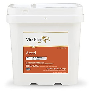 Vita Flex Pro Accel Health & Wellness Formula, Horse Supplement, 15 Pounds, 240-Day Supply