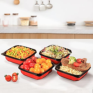 OTOR 14 Ounce Meal Prep Containers Stackable 20 Sets with Airtight Lids Food Grade Square Lunch Boxes Travel Containers BPA Free Dishwasher, Microwave, Freezer Safe