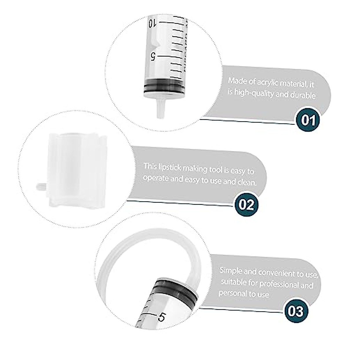 2pcs Lipstick Stripper DIY Kits Tray Mold Silicone Molds Lipstick Demoulder Lipstick Making Kits Lip Balm Stripper Acrylic White Lipstick Making Tool Lip Cream Casting Tool Manual