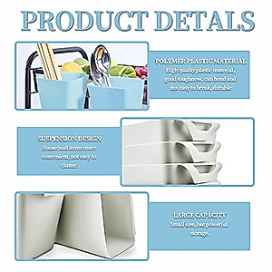 SMGSP 5 Pack Cart Hanging Cup Holder, Rolling Cart Accessories Utility cart Accessories Hanging Bins, Pencil Holder Hanging Trolley Basket, Planter Hanging Buckets for Home Kitchen (White)