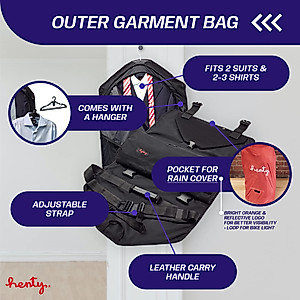 Henty Wingman Commuter Backpack - Convertible Carry-On Garment Bag for Men and Women, Travel Suitcase Dress Bag, 2 in 1 Luggage Carrier and a Backpack, Black