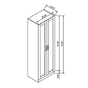 Panana Wooden Storage Cabinet, Collection Food Pantry Cabinet Narrow Cabinet with 2 Doors