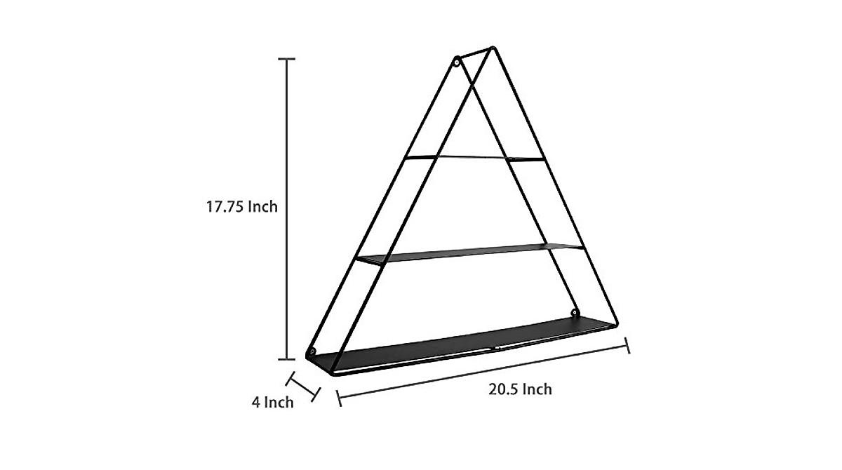 Stylish Black Triangular 3-Tier Decorative Display Shelf