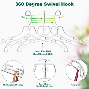 Quality Hangers Clear Hangers 12 Pack - Crystal Hangers for Clothes - Durable Plastic Hanger Set - Invisible Dress Hangers for Suits - Heavy Duty Hangers - Nonslip Coat and Shirt Hangers
