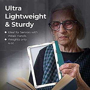 MagniPros 5X Large Ultra Bright LED Page Magnifier with Anti-Glare & Dimmable LEDs (3 Lighting Modes to Relieve Eye Strain)-Ideal for Reading Small Fonts & Low Vision Seniors with Aging Eyes
