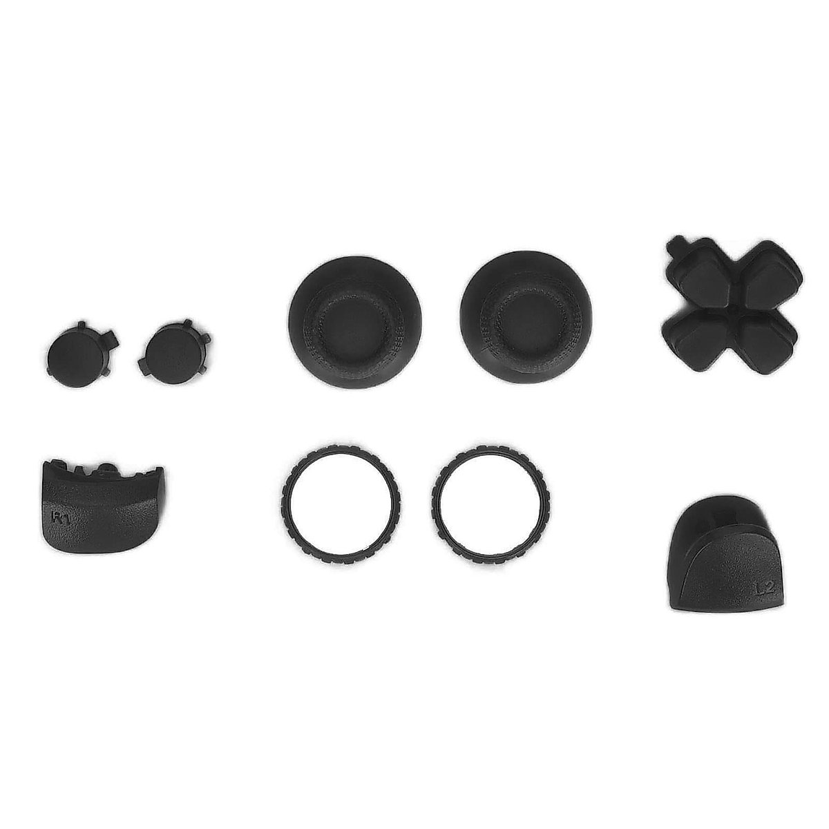 Full Set for , Thumbsticks Buttons R1 L1 R2 L2 ABXY Buttons Controller Replacement Parts for (Black) [video game]