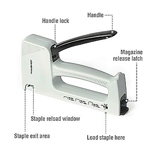 HAUSHOF Light Duty Staple Gun Kit, Fits JT21 Staples of 1/4'' & 5/16'' & 3/8'', Includes 800 Staples of 5/16'' and A Staple Remover, Staple Gun for Upholstery, DIY, Decoration, Carpentry, Furniture
