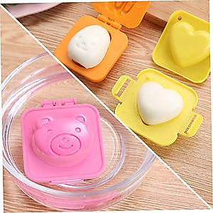 Boiled Egg Mould,6PcsHard Boiled Egg Mold,Fish Car Heart Shape Onigiri Mold,3D Rice Ball Maker, Plastic Egg Shaper DIY Tools Bento Accessories, Random Color