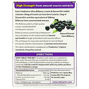 Vitabiotics - Ultra Bilberry, Lutein & Zeaxanthin - 30 Tablets