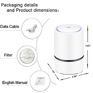 MELEDEN Air Purifier for Home with Filters, 2022 Upgraded Design Low Noise Air Purifiers for Home (White)