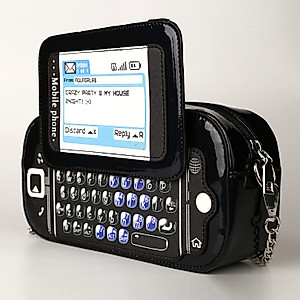 Ondeam Slider Phone Shoulder Purses,PU Unico CrossBody Bag for Girl Women(Black)