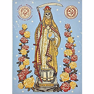 Holy Death 7 Day Yellow Candle -veladoras para la Santa Muerte , Santa Muerte Veladora-Santisima Muerte-7 Day Candle- devotional Candle- Yellow Candle- Good Luck and Financial Prosperity