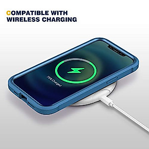 Diaclara Designed for iPhone 12 Mini Case, Full Body Rugged Case with Built-in Touch Sensitive Anti-Scratch Screen Protector, Soft TPU Bumper Case for iPhone 12 Mini 5.4" (Blue and Clear)