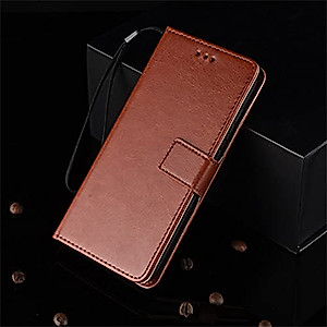 MojieRy Phone Cover Wallet Folio Case for XIAOMI MI Note 10, Premium PU Leather Slim Fit Cover for MI Note 10, 3 Card Slots, Feel Good, Brown