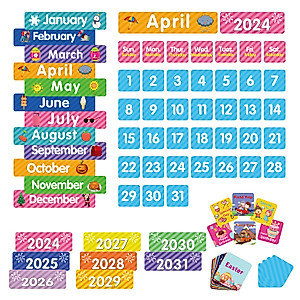 REGELETO Black Calendar Pocket Chart for Classroom with 85 Cards and 3 Hooks, Monthly Calendar and Weather Pocket Chart for Kids Learning for Home or Kindergarten (25” X 24”)