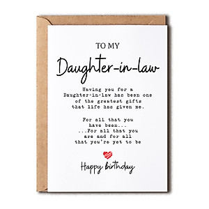 To My Daughter-In-Law - Daughter-In-Law Birthday Card - Daughter-In-Law Is The Greatest Gifts In My Life - Birthday Card For Daughter-In-Law