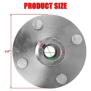 GREHUA Sprocket Axle Brake Hub Adapter 4" x 4" with 2-3/4" Hub 1/4" Keyway and 1" Bore to 3/4" Step Down for Predator 212cc 196cc 6.5Hp Dune Buggies Drift Trike Heavy Duty Go Kart Cart Parts Racing