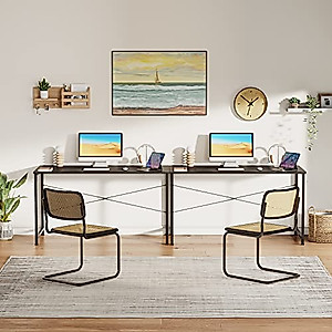 Flrrtenv 39 Inch Computer Desk, Home Office Desk, Small Writing Desk, Wood PC Desk, Modern Simple Study Desk, Black