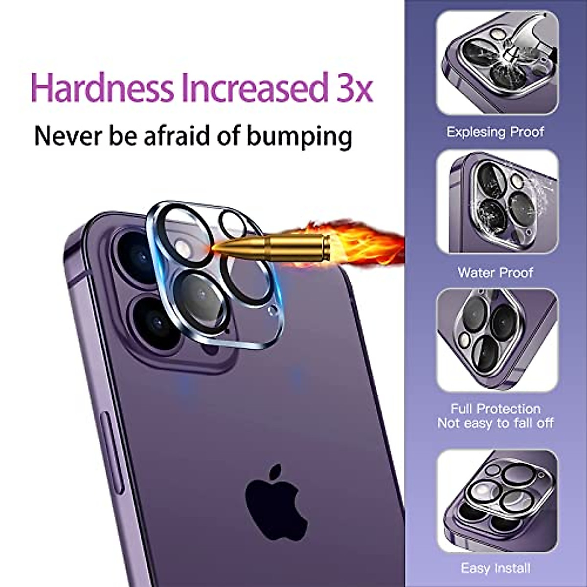 Corefyco Direct [3+3 Pack] Screen Protector for iPhone 14 Pro Max, 9H Tempered Glass and Camera Lens [Anti-Scratch] [Bubble Free] [Ultra HD]