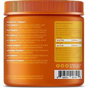 8-in-1 Multifunctional Supplements for Dogs - Glucosamine Chondroitin for Joint Support with Probiotics for Gut & Immune Health – Omega Fish Oil Antioxidants for Skin & Heart Health - 90ct, 4 Pack