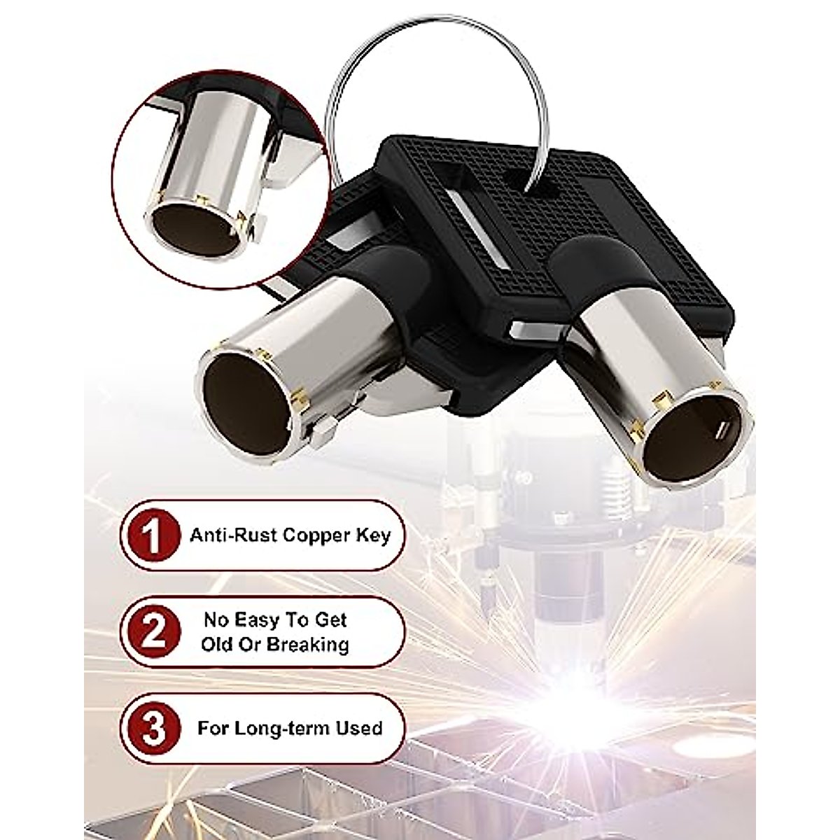 Naissian Universal Vending Machine Lock with Keys Aliked,Tubular Cylinder Lock Compatible for Pepsi,Coke Machine, Snack Machine Coffee Maker, 32MM，Pack of 1, 6 Keys Aliked