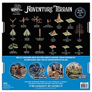 Monster Adventure Terrain 91Pc Painted Forest Tree Set Fully Modular, Stackable 3D Tabletop World Builder-Use Alone or with Other Sets- Compatible with DND Dungeons Dragons, Pathfinder & All RPG Games