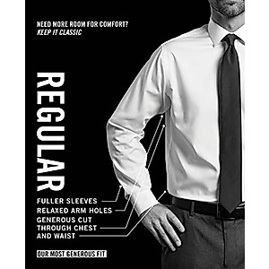 Van Heusen Regular Fit Long Sleeve Dress Shirt BLACK 16.5 Nk 34-35 Sl