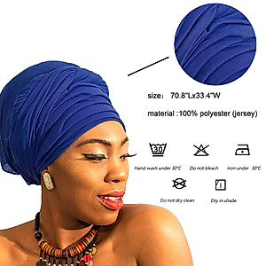 LMVERNA jersey scarves for women muslim hijab jersey cotton scarves fashion long scarf (Royal blue)