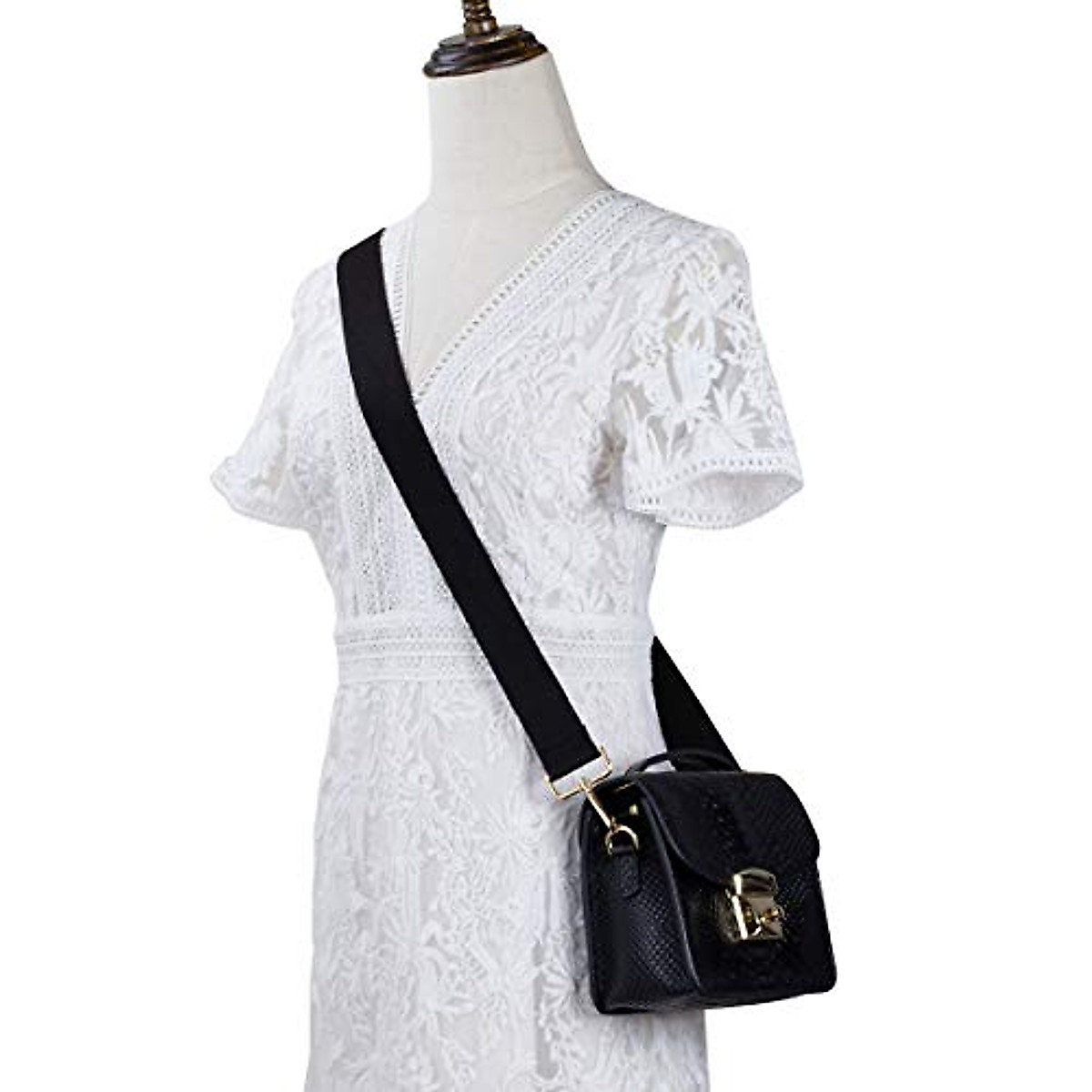 Allzedream Crossbody Bag Strap Soft Adjustable Replacement Purse Straps (Black)