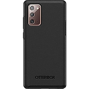 OtterBox Galaxy Note20 5G Symmetry Series Case - BLACK, ultra-sleek, wireless charging compatible, raised edges protect camera & screen